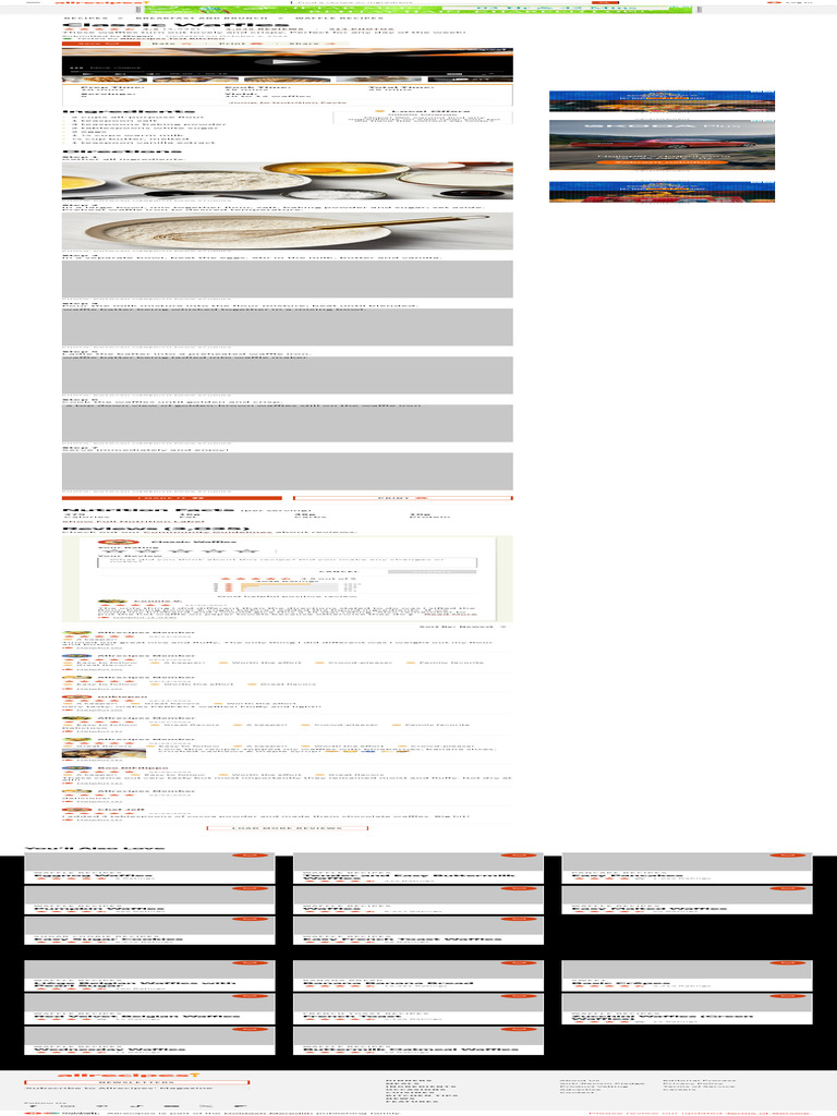 Classic Waffles Recipe (With Video) | PDF | Waffle | Teaspoon