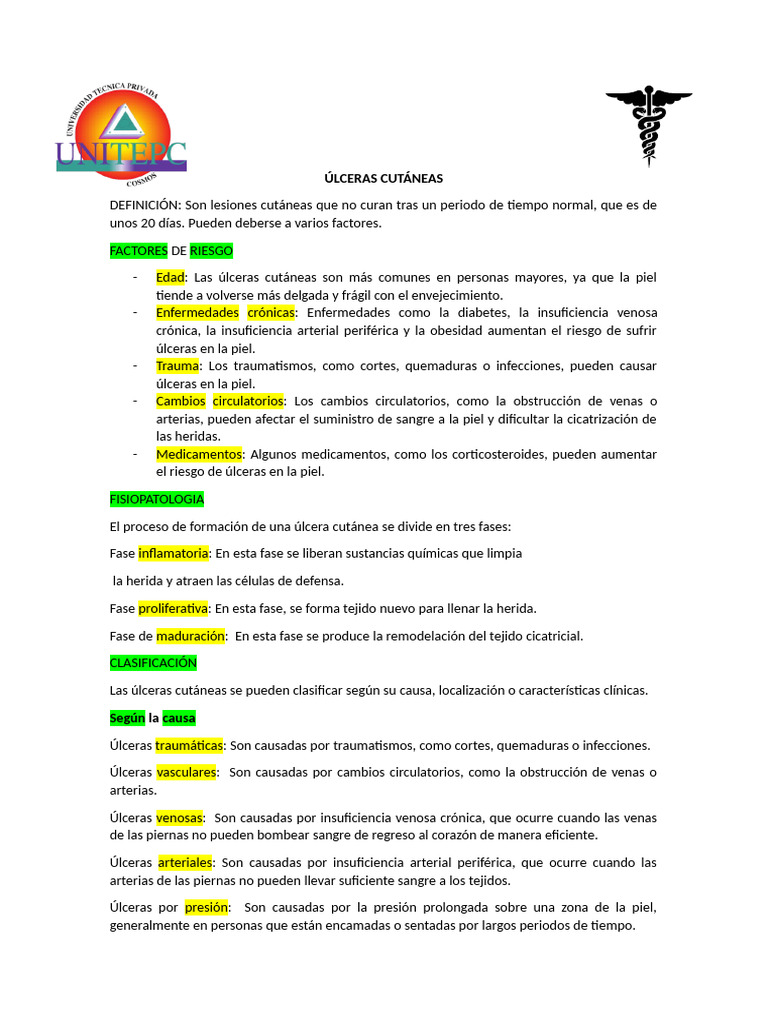 Ulceras Cutaneas | PDF | Vena | Herida