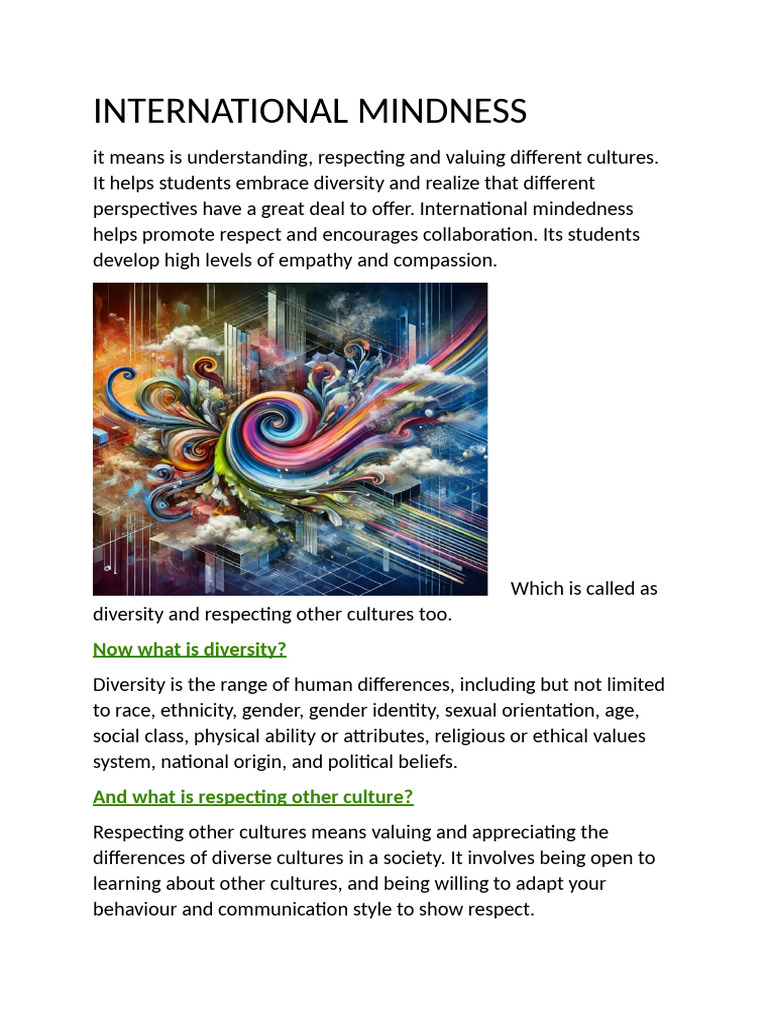 International Mindness | PDF