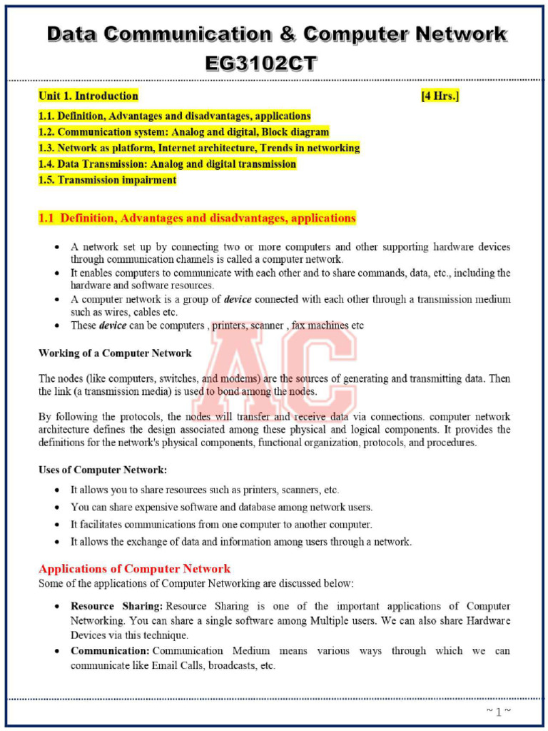 Data Communication & Computer Network - Provide by Ganesh Kapadi - (WWW - Arjun00.com - NP ...