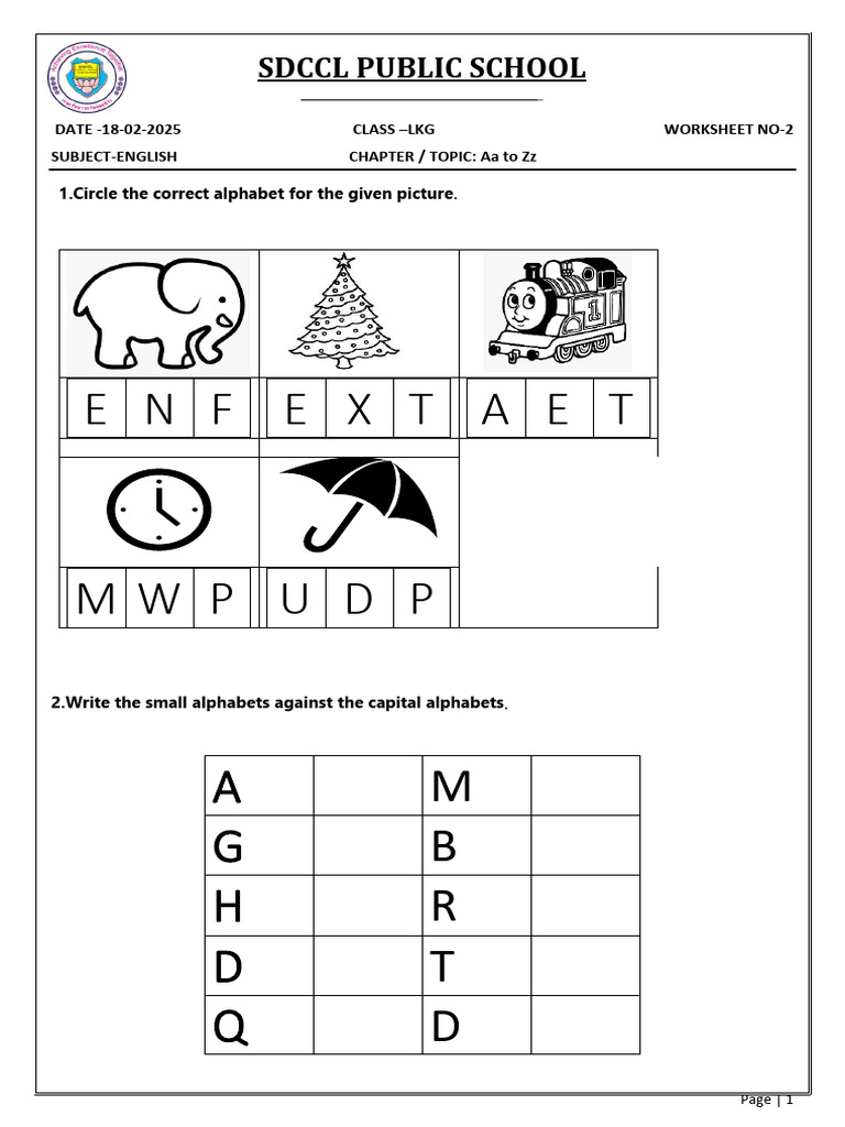 LKG English Alphabet Worksheet | PDF