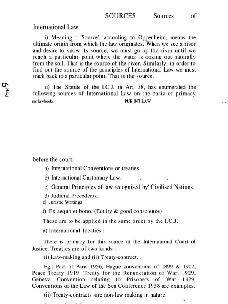 Sources of International Law | PDF | International Law | Public Law