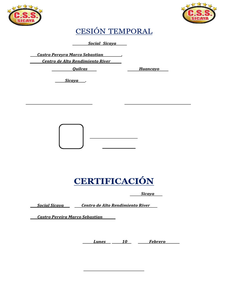 CESIÓN TEMPORAL Castro Pereira | PDF