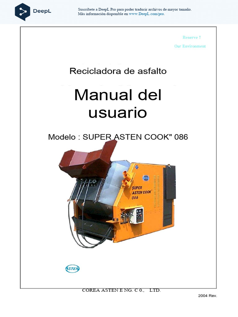 Manual Recicladora de Asfalto | PDF | Tap (Válvula) | Gasolina