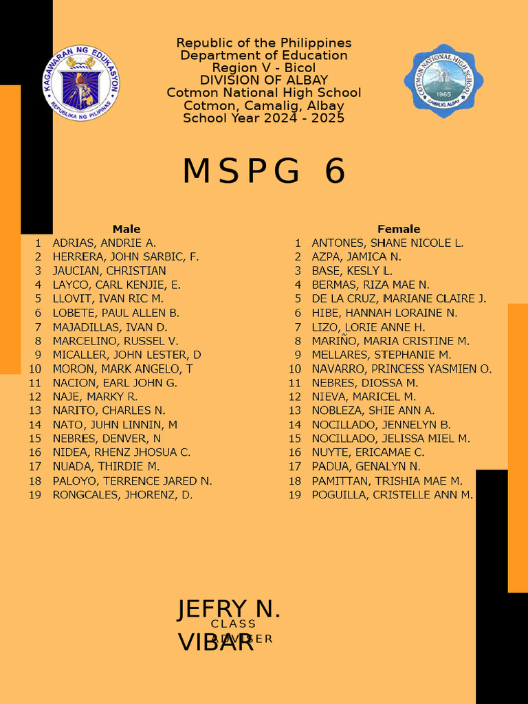 MSPG 6: Jefry N. Vibar | PDF