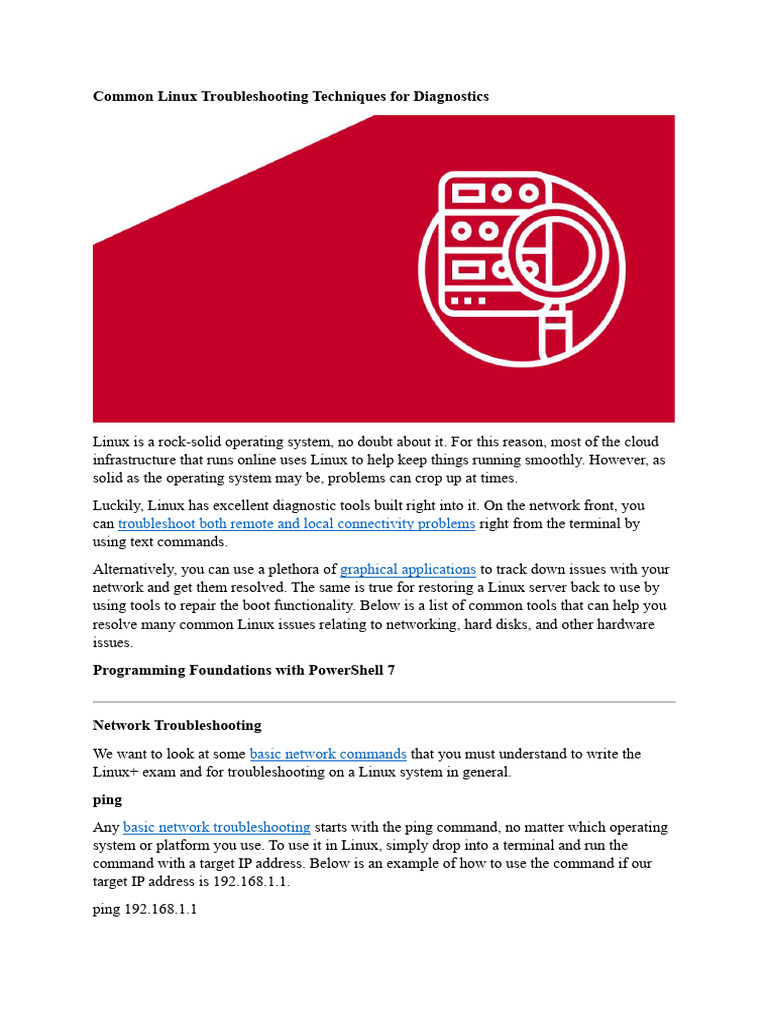 Linux Troubleshooting Guide | PDF | Domain Name System | Computer Data Storage