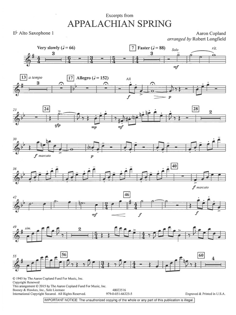 10 Alto Sax 1 Appalachian Spring | PDF