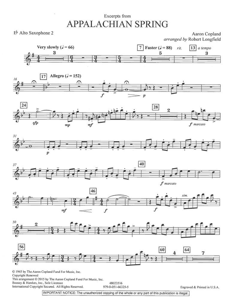 11 Alto Sax 2 Appalachian Spring | PDF