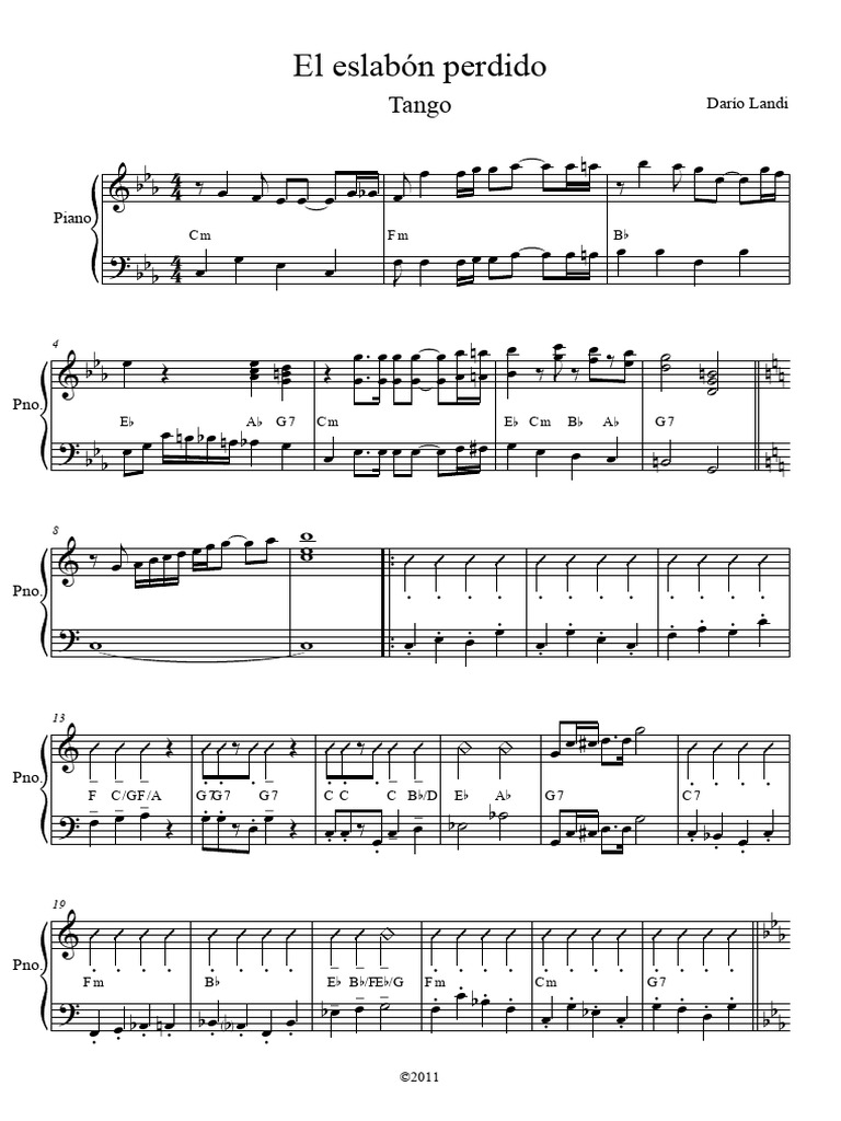 El Eslabon Perdido FULL SCORE - Piano | PDF | Alphabet latin | Phonétique