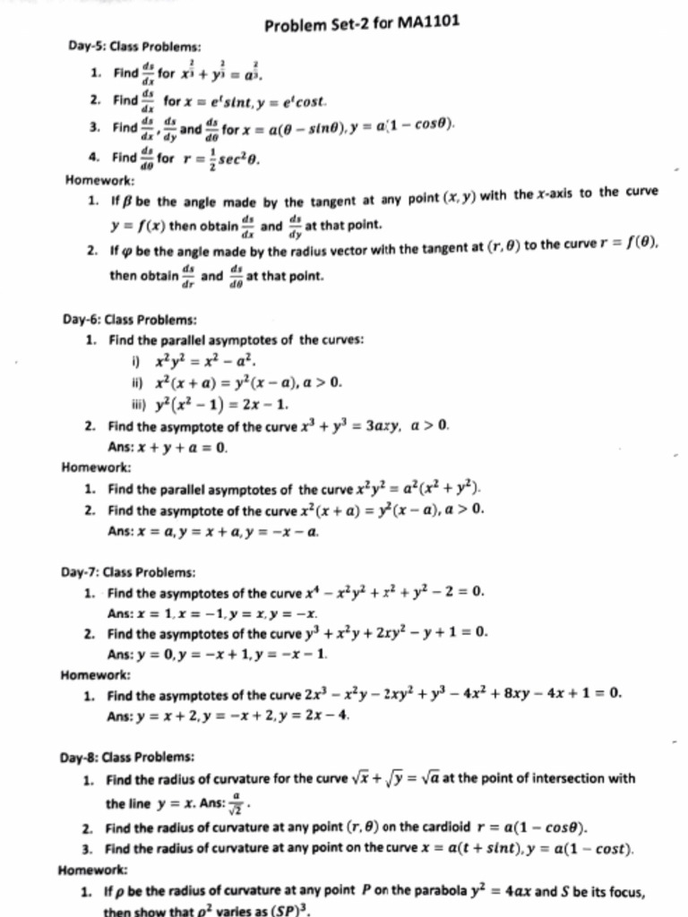 Problem Set 2 For MA1101 | PDF