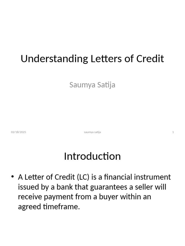 Understanding Letters of Credit Explained | PDF | Letter Of Credit ...