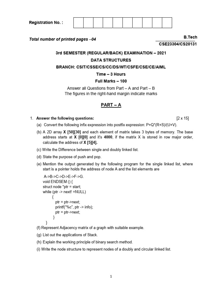 DATA STRUCTURES - Lateral Entry | PDF | Computer Programming ...