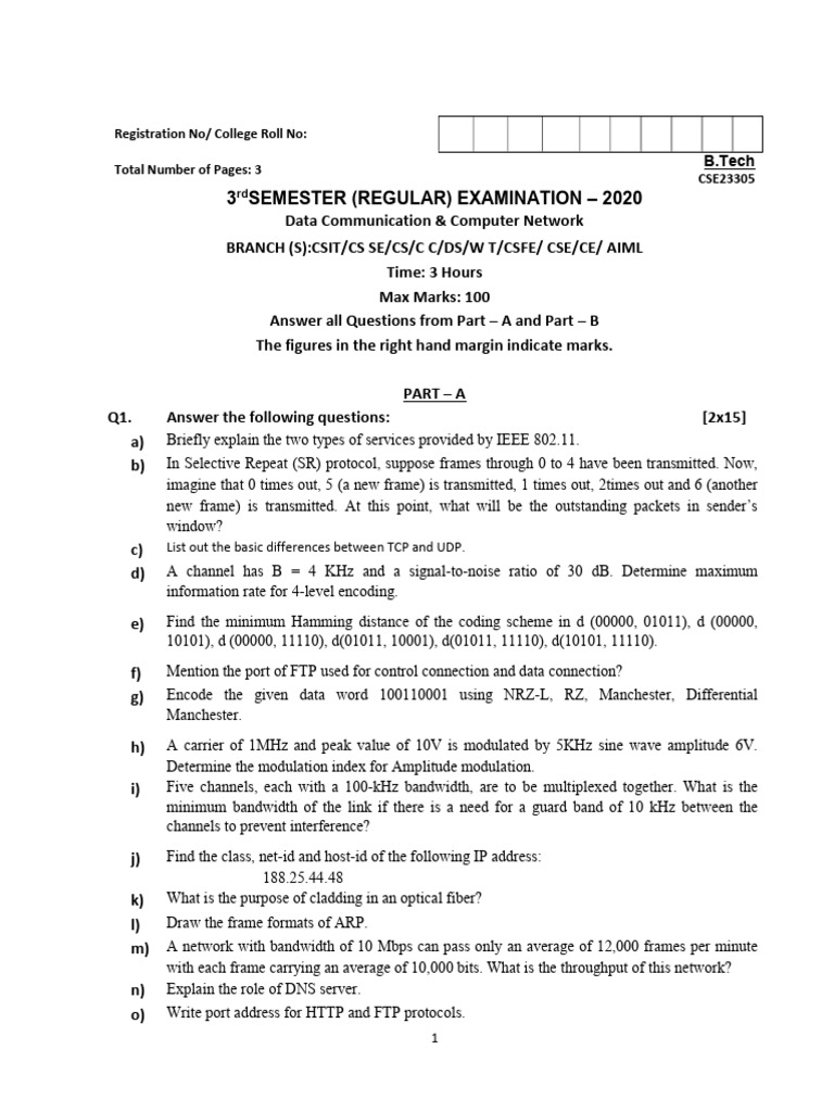 Data Communication and Computer Network_Lateral Entry | PDF | Computer Network | Multiplexing