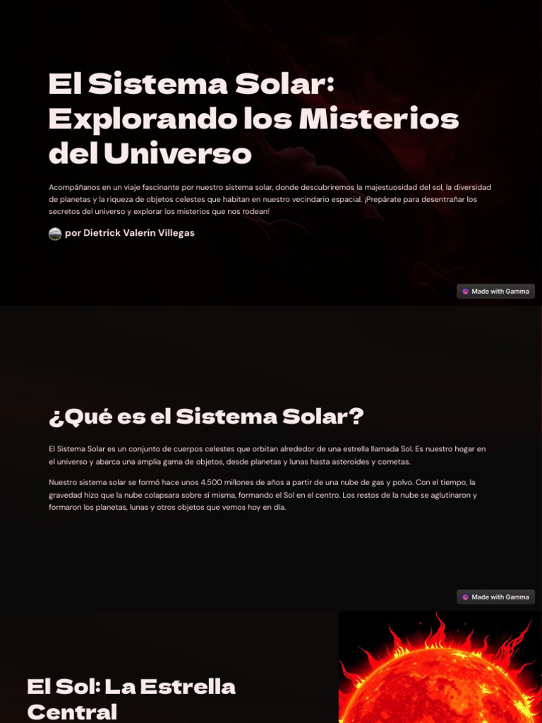 El Sistema Solar Explorando Los Misterios Del Universo | PDF | Sistema ...