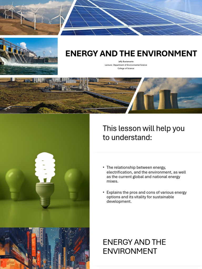 Lesson 8 - Energy and The Environment | PDF | Energy Development | Fuels