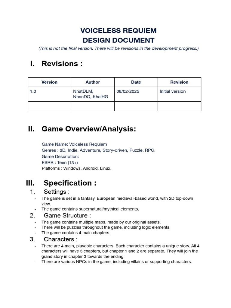 EXE101 - CP1 - G&M Soft - Game Intitial Description | PDF | Microsoft ...