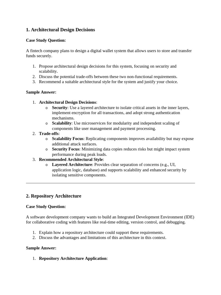 Case Study Questions For Each Topic | PDF | Model–View–Controller | Client–Server Model