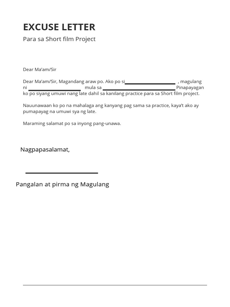 Excuse Letter Haha | PDF
