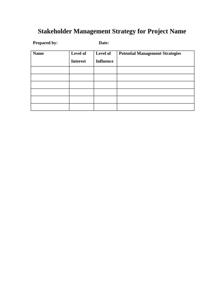 Stakeholder Management Strategy | PDF