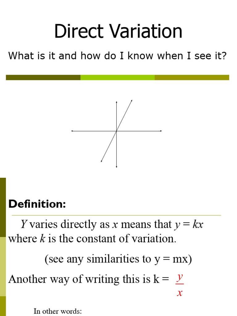 Direct Variation.ppt | PDF | Applied Mathematics | Mathematics