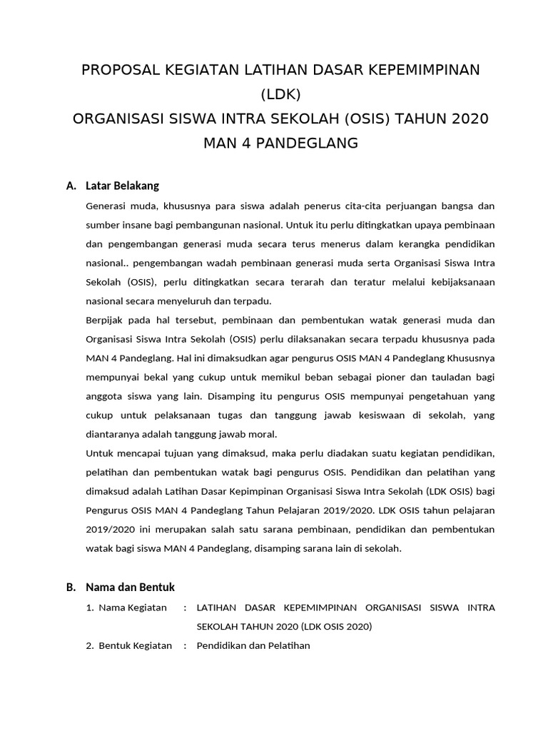 Contoh_proposal_kegiatan_ldk_osis | PDF