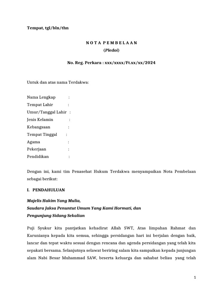 Draft Pledoi-1 | PDF