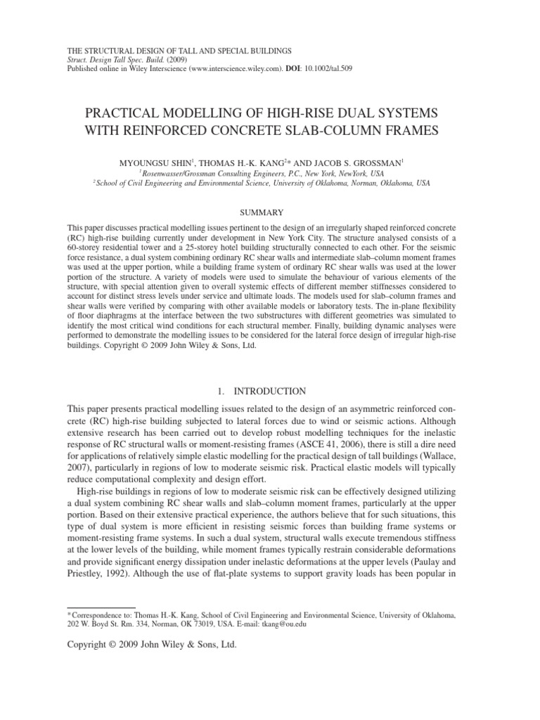 Practical Modelling of High-Rise Dual Systems With Reinforced Concrete ...