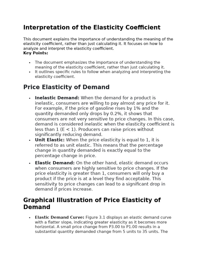 Understanding Elasticity Coefficient | PDF | Elasticity (Economics) | Price Elasticity Of Demand