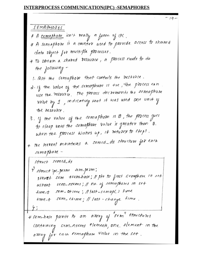 Interprocess Communication Semaphores | PDF