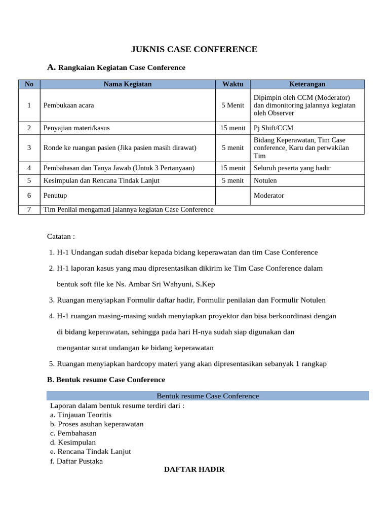 Juknis Case Conference Keperawatan | PDF