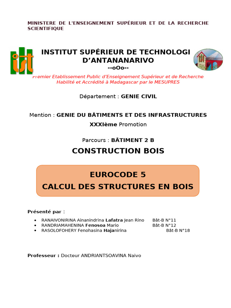 EUROCODE 5 EXPOSÉ Tena Izy | PDF | Bois (matériau de construction) | Résistance des matériaux