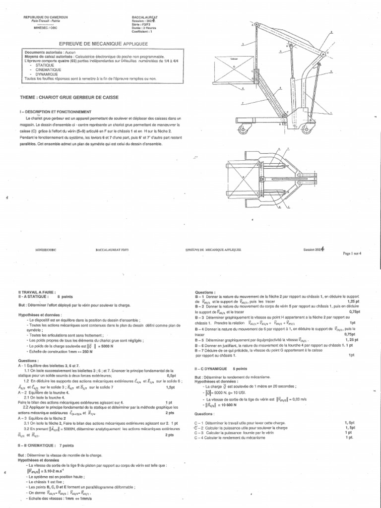 Bac f2-f3 - Meca App - 2024 | PDF
