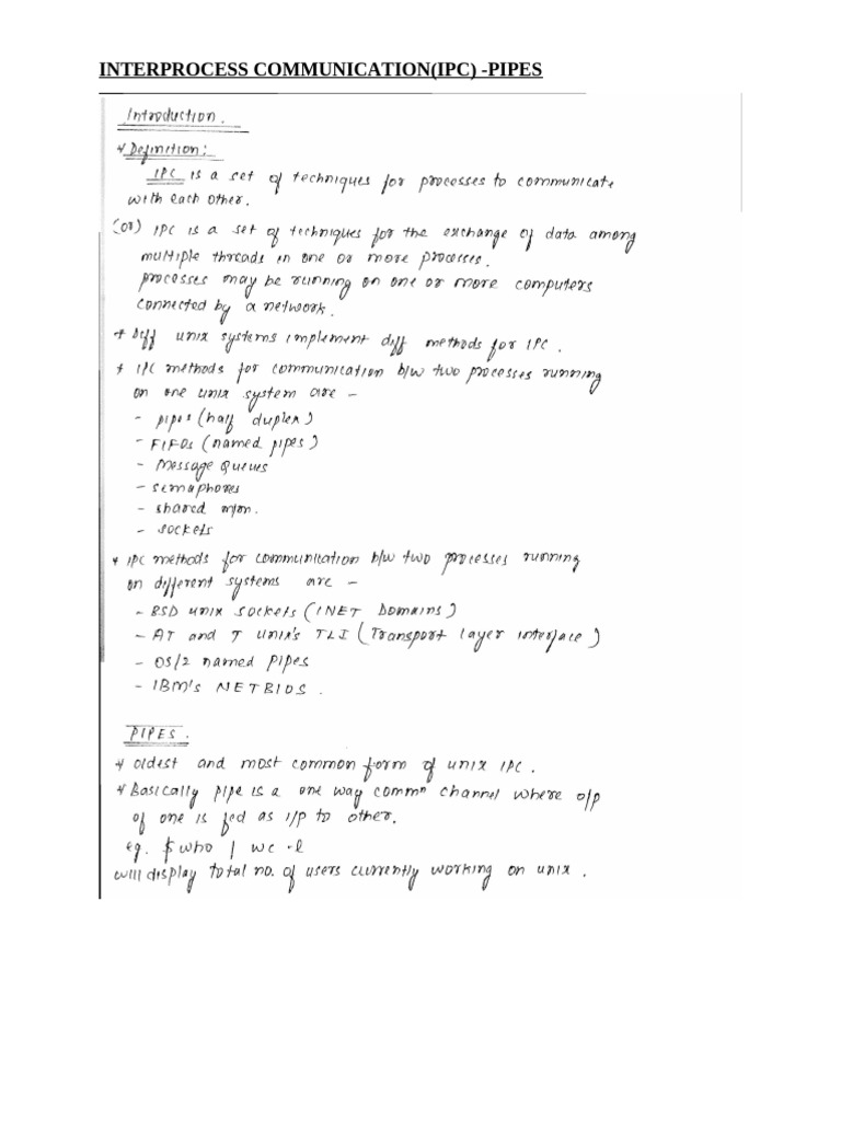 Interprocess Communication Pipes | PDF