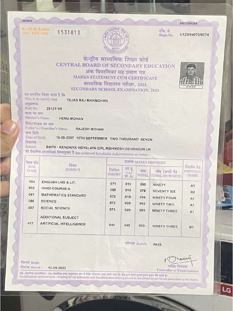 Class x Certificate | PDF