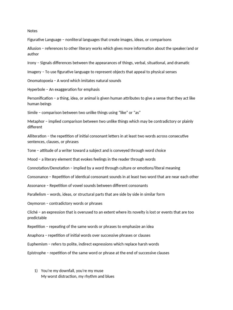 Figurative Language in Music | PDF | Grammar | Linguistics