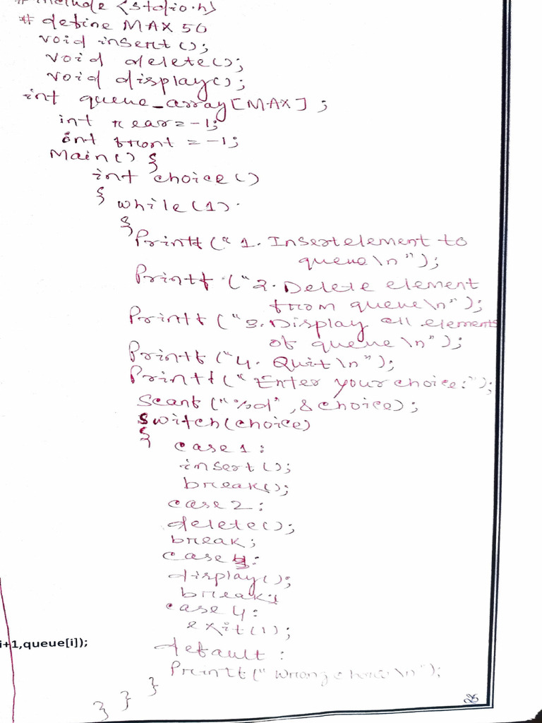 Insertion Deletion Display On Queue Pdf