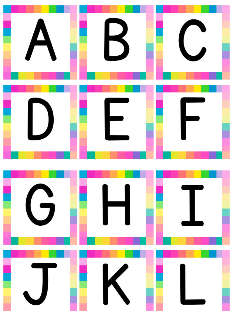Rainbow Uppercase Alphabet Flashcards | PDF