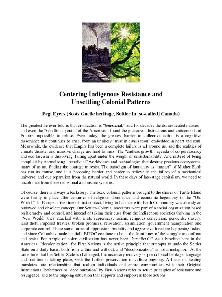 Eyers (2019) Centering Indigenous Resistance and Unsettling Colonial ...