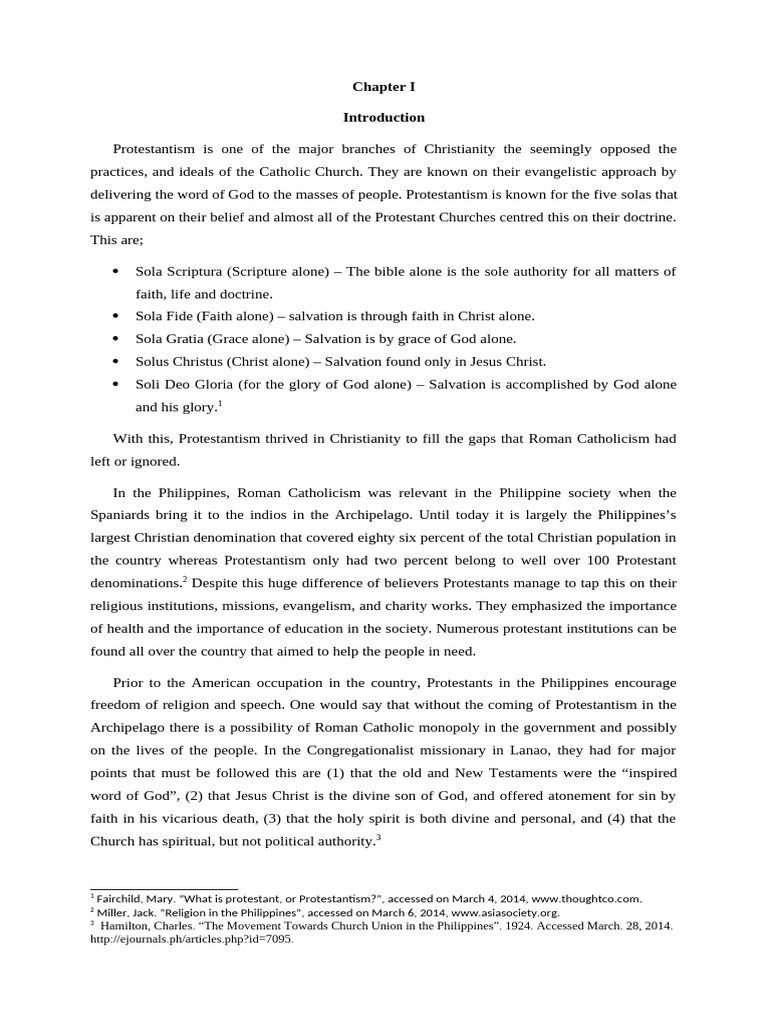 Sample Chapter 1 To 3 Format | PDF | Protestantism | Christian ...
