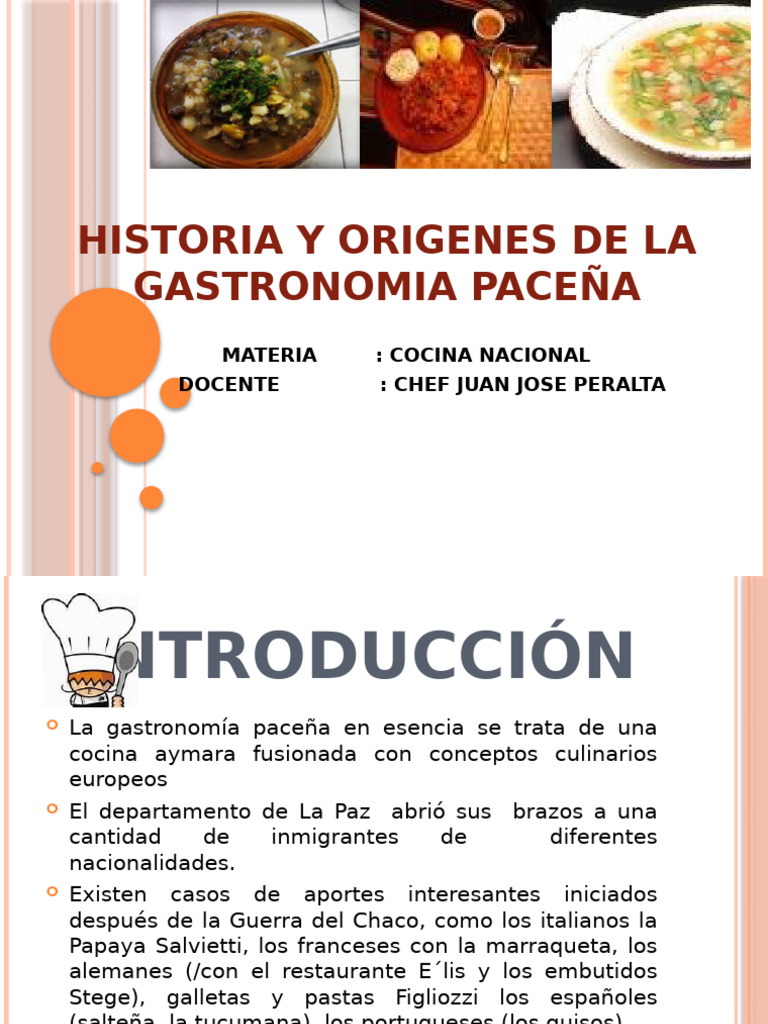 Historia de la Gastronomía Paceña | PDF | Bolivia | Alimentos