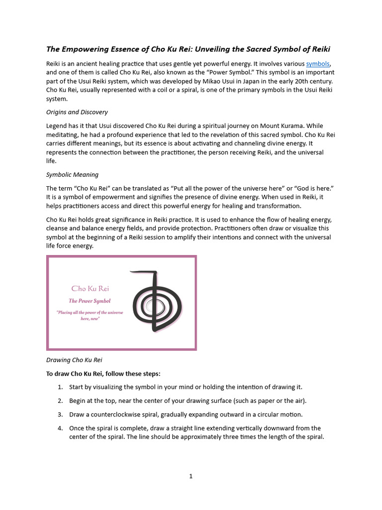 Cho Ku Ray | PDF | Reiki | Meditation
