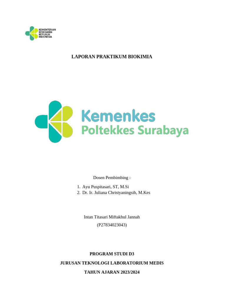 Laporan Praktikum Biokimia 1 | PDF