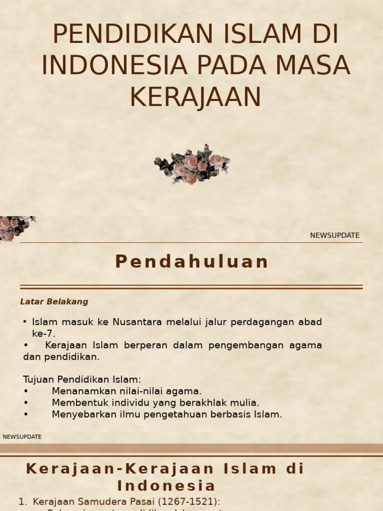 PPT Pendidikan Islam Di Indonesia | PDF
