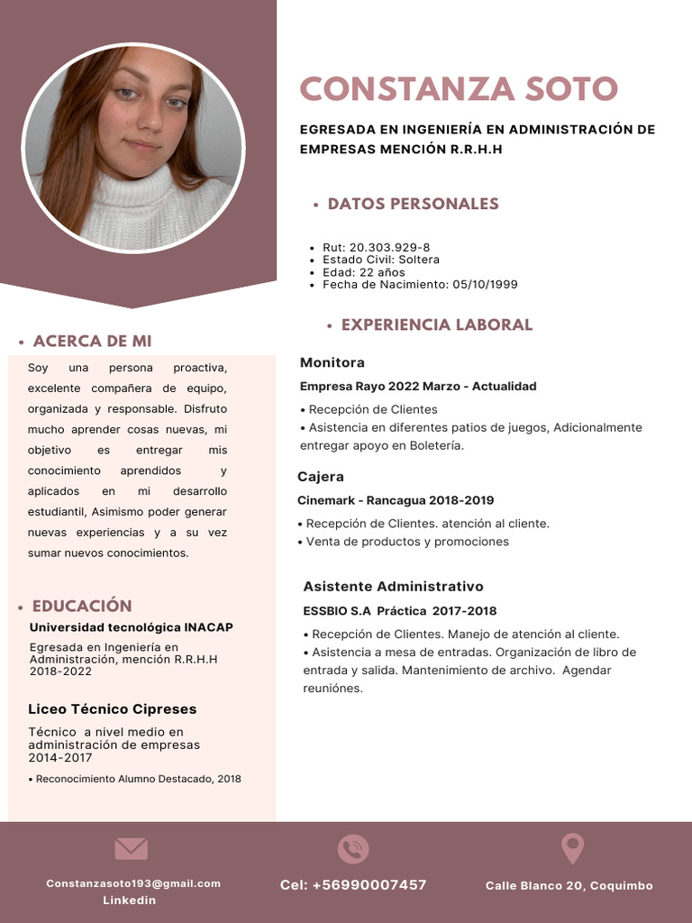 Currículum Vitae Constanza Soto Muñoz | PDF