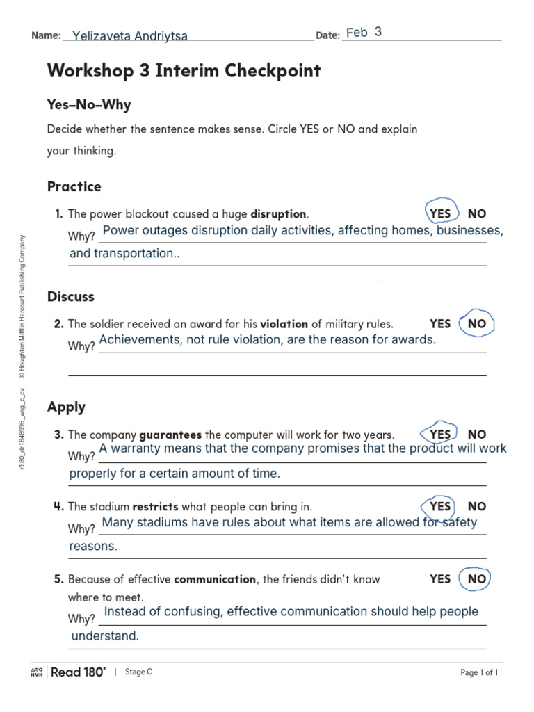 Workshop03 Interim Checkpoint Vocabulary Test Part1 | PDF