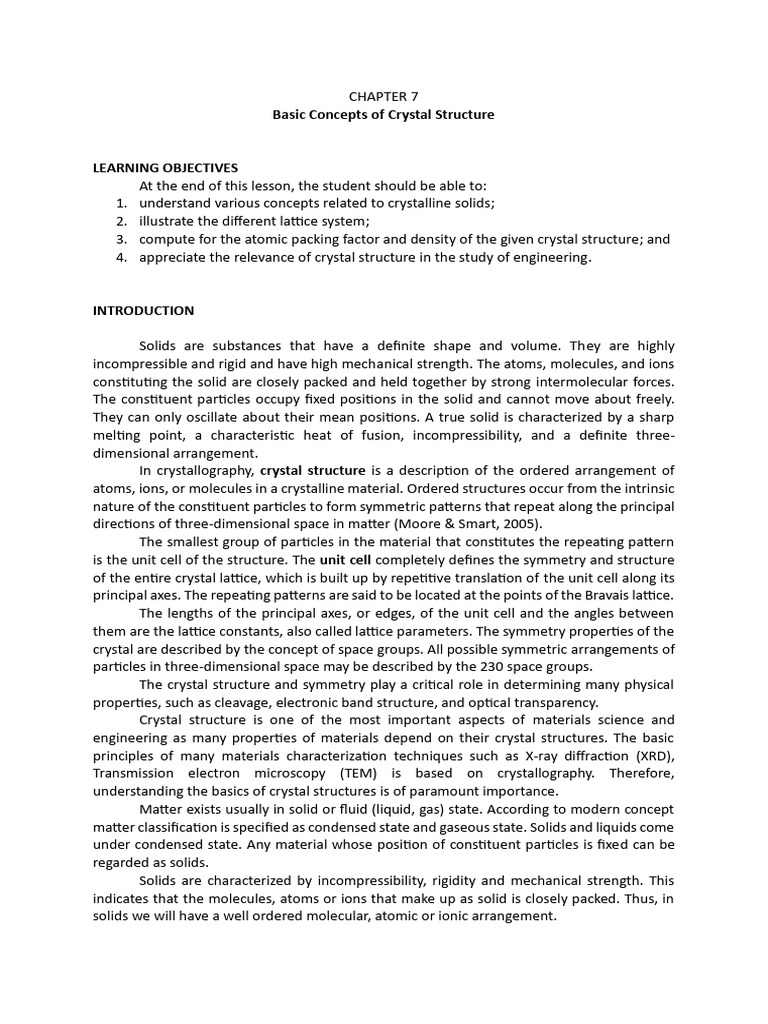 Understanding Crystal Structure Basics | PDF | Crystal Structure | Crystal