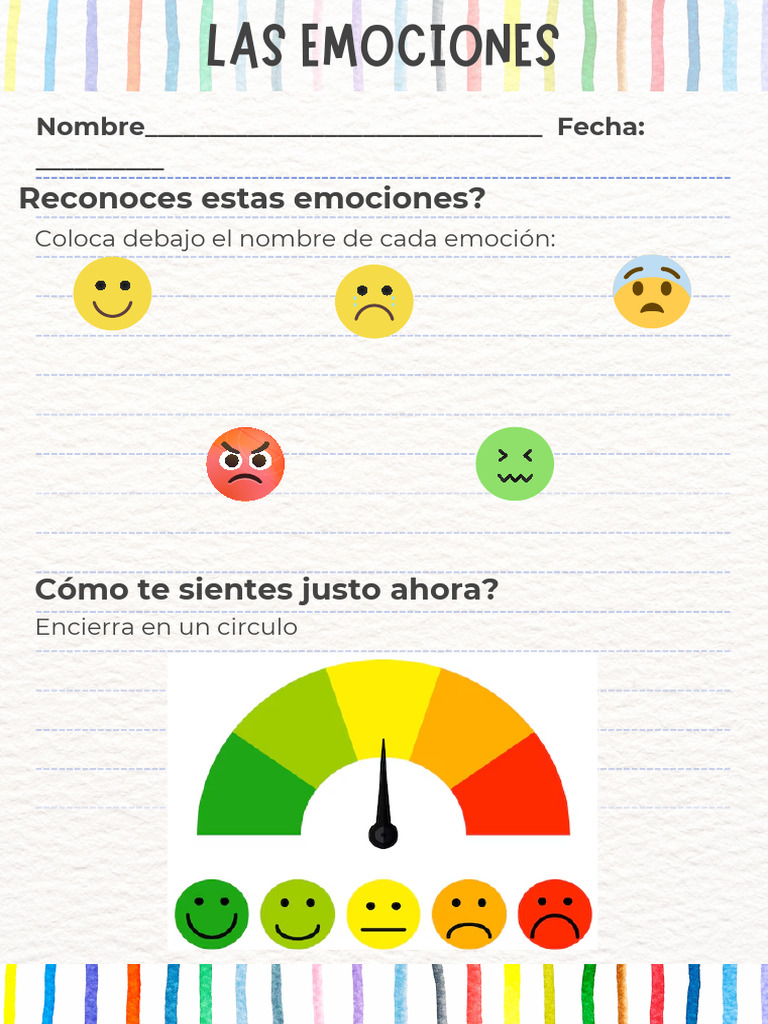 Plantilla de emociones para niños | PDF