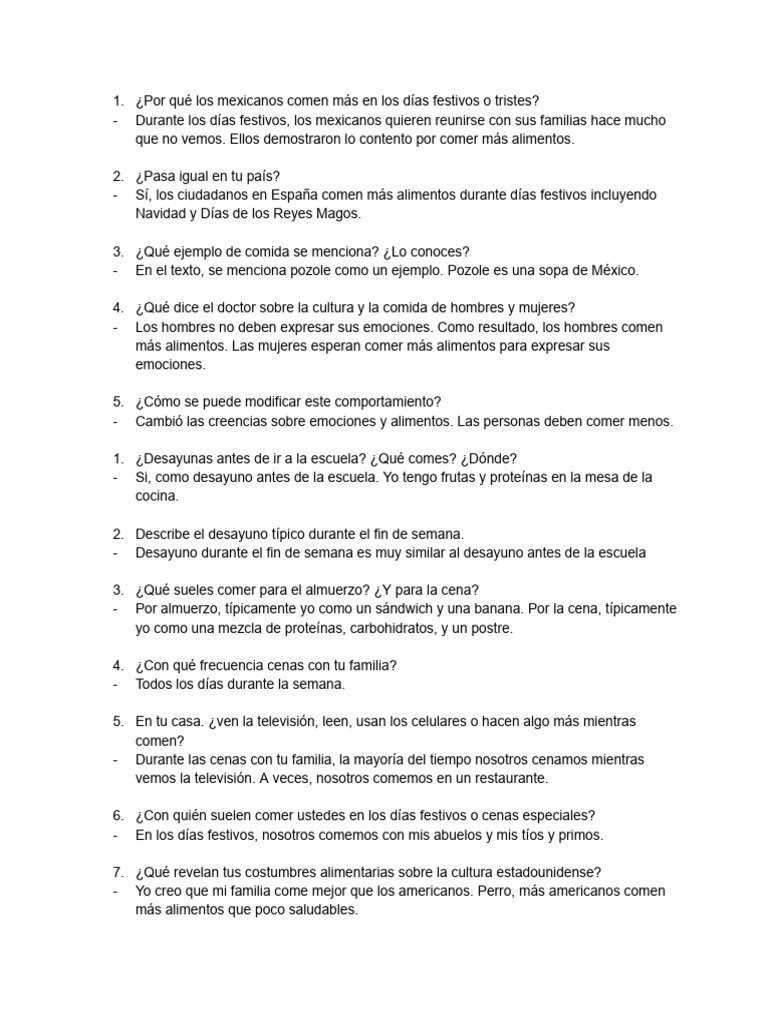 Comida y La Cultura | PDF