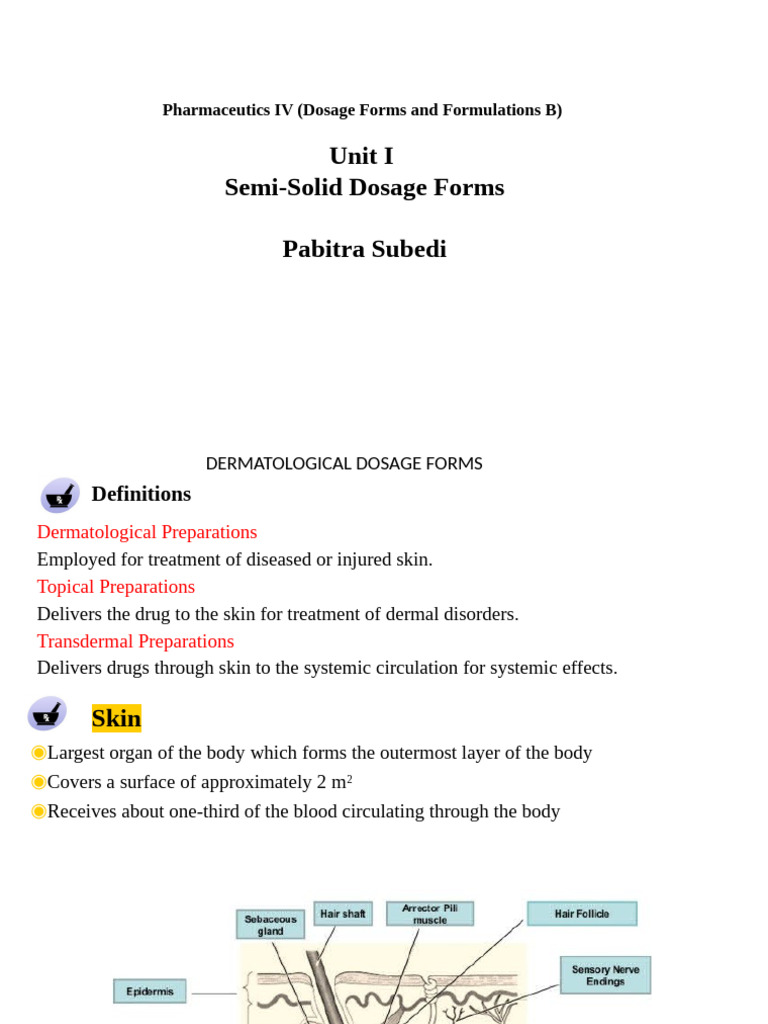 Semi Solid Dosage Forms | PDF | Epidermis | Topical Medication