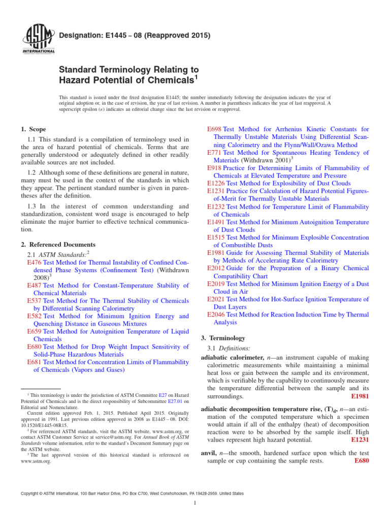 E1445-08 (Reapproved 2015) | PDF | Combustion | Differential Scanning ...